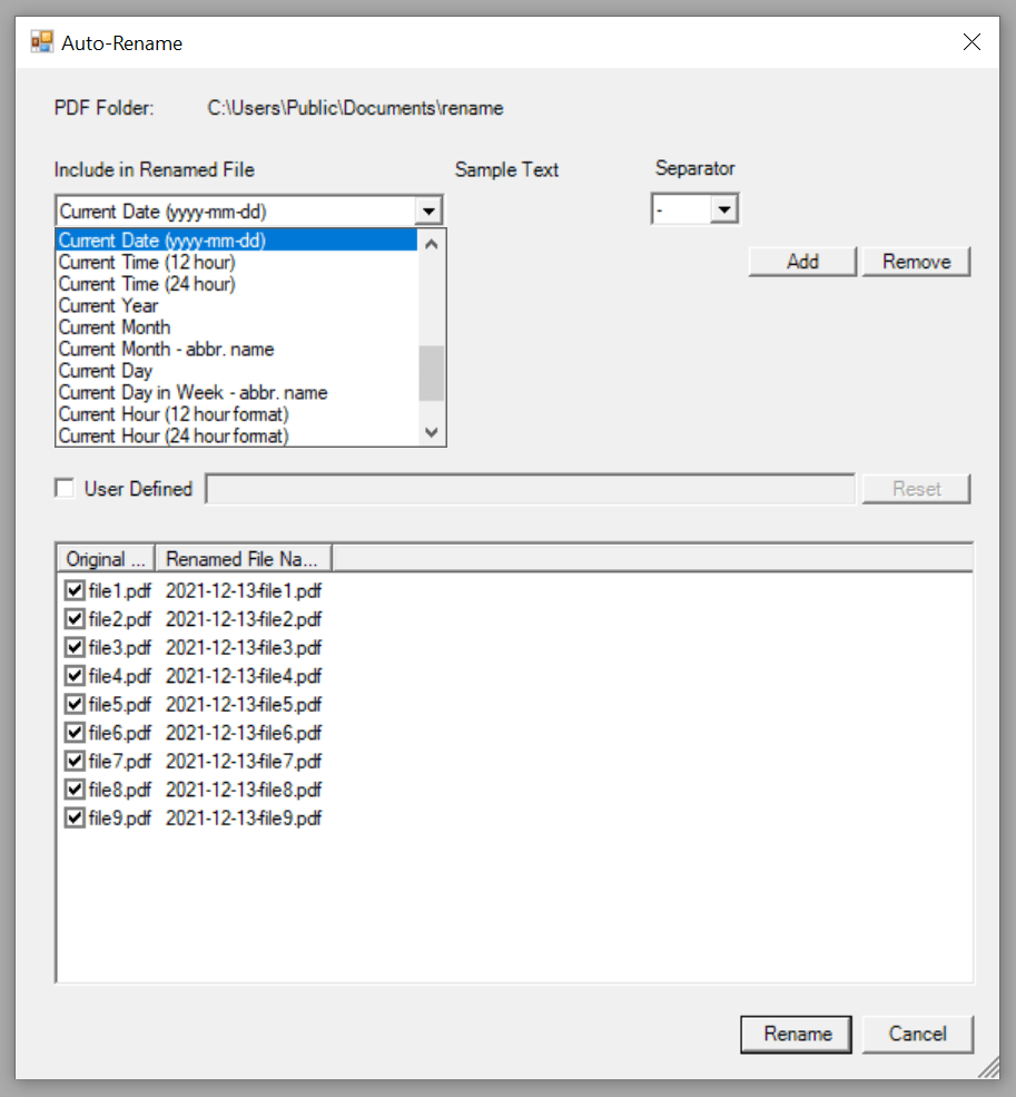Auto Rename Date